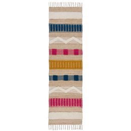 KADIMA DESIGN TEPPICH aus Jute handgewebt WHARFE in Bunt, geometrisch, 60 x 230 cm