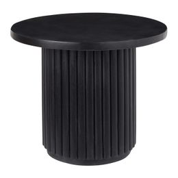 Beliani COUCHTISCH Mangoholz schwarz rund 50 cm Lemont