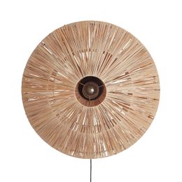 Beliani WANDLAMPE Naturfarben/Schwarz Lumut