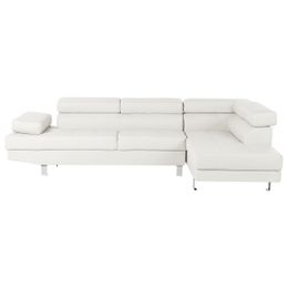 Beliani ECKSOFA Kunstleder Wei&szlig; Norrea
