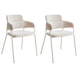 Beliani ESSZIMMERSTUHL 2er-Set Hellbeige Paonia