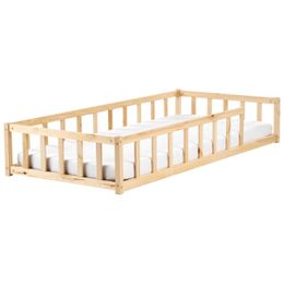 Beliani KINDERBETT 200x90 cm Heller Holzfarbton Meymac