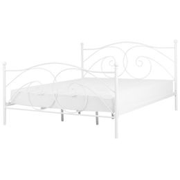 Beliani METALLBETT 180/200cm Wei&szlig; Dinard