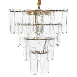 Beliani KRONLEUCHTER Glas Messing Caraveli