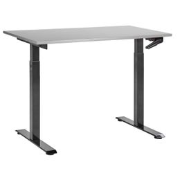 Beliani SCHREIBTISCH grauschwarz 120/72 cm manuell h&ouml;henverstellbar Destin III