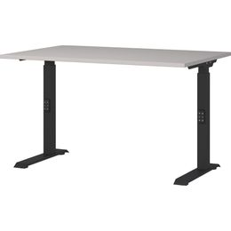 KADIMA DESIGN SCHREIBTISCH h&ouml;heneinstellbar "Stuttgart" 68-91cm Kaschmir/Schwarz 120x80cm, C-Fu&szlig;