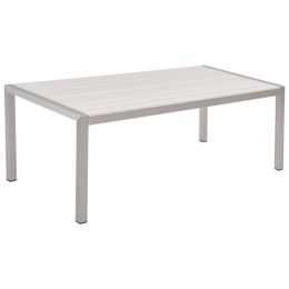 Beliani GARTENTISCH Aluminium wei&szlig; 180/90 cm Vernio