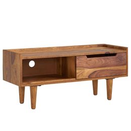 KADIMA DESIGN LOWBOARD Massivholz Modern Stil f&uuml;r Fernseher bis 50 Zoll mit Schiebet&uuml;r und 2 F&auml;chern