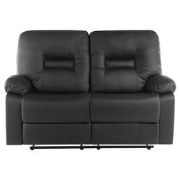 Beliani 2-SITZER-SOFA Kunstleder Schwarz Bergen