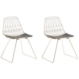 Beliani METALLSTUHL 2er-Set Gold Harlan