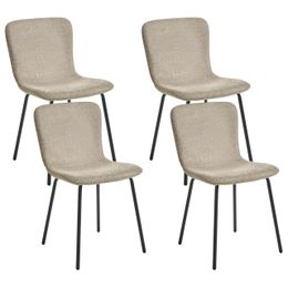 Beliani ESSZIMMERSTUHL 4er-Set Beige Caldwell