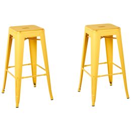Beliani BARHOCKER 2er-Set Metall Gelb Cabrillo