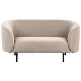 Beliani 2-SITZER-SOFA Stoff taupe/schwarz Loen