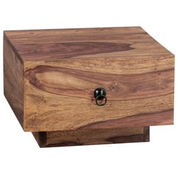 KADIMA DESIGN NACHTTISCH Massivholz Schublade Landhausstil Handgefertigt NAKO, Braun 40x40x25 cm