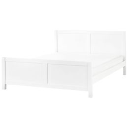 Beliani BETT mit Lattenrost 180x200 cm Wei&szlig; Champagnat