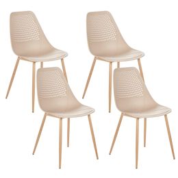 Beliani ESSZIMMERSTUHL 4er-Set Beige Hazelton