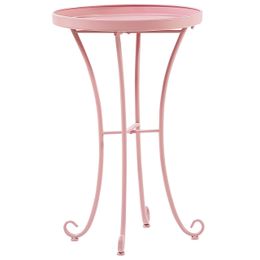 Beliani GARTENTISCH Metall Rosa Cavinia