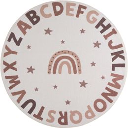 KADIMA DESIGN SPIELTEPPICH Waschbar TINO in Creme, mit Alphabet-Motiv, &Oslash; 200 cm