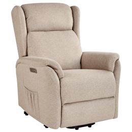 Beliani SESSEL taupe USB-Port elektrisch verstellbar Elegy