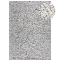 KADIMA DESIGN TEPPICH aus Wolle handgewebt MEDWAY in Blau, einfarbig, 160 x 230 cm