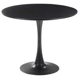 Beliani ESSTISCH 90/90/73 cm Schwarz Rund Boca