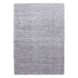 KADIMA DESIGN HOCHFLORTEPPICH RHEIN, einfarbig, Hellgrau, 140 x 200 cm