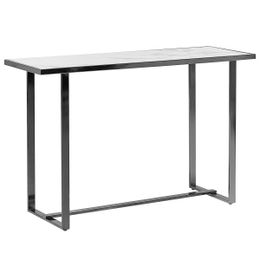 Beliani KONSOLENTISCH Marmor Optik wei&szlig;/silber Plano