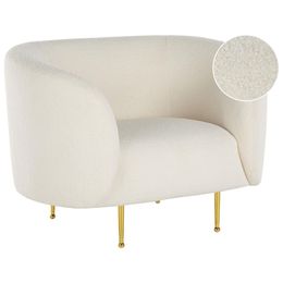 Beliani SESSEL Boucl&eacute; wei&szlig; Loen