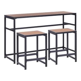 Beliani GARTENM&Ouml;BEL-SET 2-Sitzer Schwarz Avetrana