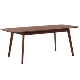 Beliani ESSTISCH 120-150/75/75 cm Dunkelbraun Rechteckig Madox