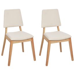 Beliani ESSZIMMERSTUHL 2er-Set Holz Helles Beige Merrill