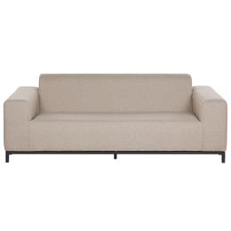 Beliani GARTENSOFA 3-Sitzer beige/schwarzes Gestell Rovigo