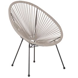 Beliani RATTANSTUHL Kunststoff hellgrau 70 cm Acapulco II