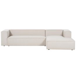 Beliani 3-SITZER-ECKSOFA hellbeige rechtsseitig Vernon