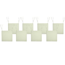 Beliani GARTENSTUHLKISSEN 8er-Set Hellgr&uuml;n 46/46 cm Sassari Premium