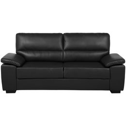 Beliani 3-SITZER-SOFA Kunstleder Schwarz Vogar