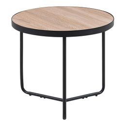 Beliani BEISTELLTISCH heller Holzfarbton/schwarz 50cm Melody