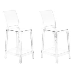 Beliani BARST&Uuml;HLE 2er-Set Kunststoff Transparent Wellington