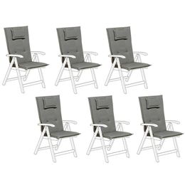 Beliani SITZAUFLAGEN 6er-Set Grau 50/45 cm Java/Amantea