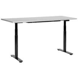 Beliani SCHREIBTISCH grauschwarz 160/72 cm elektrisch h&ouml;henverstellbar Destin IV