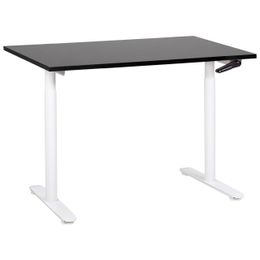 Beliani SCHREIBTISCH schwarzwei&szlig; 120/72 cm manuell h&ouml;henverstellbar Destin IV