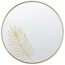 Beliani WANDSPIEGEL gold Blattmuster 57 cm Sauvie