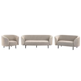 Beliani 6-SITZER-SOFA SET Stoff taupe/schwarz Loen
