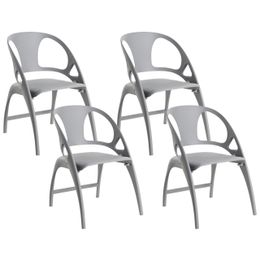 Beliani GARTENSTUHL 4er-Set Grau Nemi