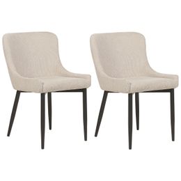 Beliani ESSZIMMERSTUHL 2er-Set hellbeige/schwarz Everly