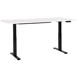 Beliani SCHREIBTISCH wei&szlig;schwarz 180/80 cm elektrisch h&ouml;henverstellbar Destin III