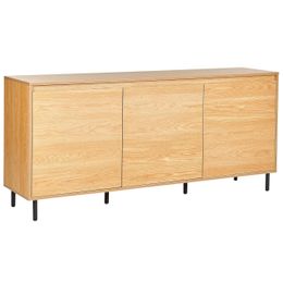 Beliani SIDEBOARD Heller Holzfarbton Nikea