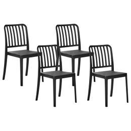 Beliani GARTENSTUHL 4er-Set Schwarz Sersale