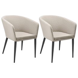 Beliani GARTENSTUHL 2er-Set Beige Curgos