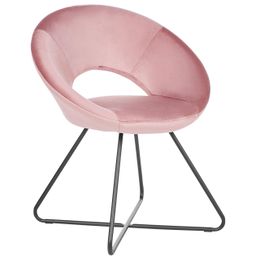 Beliani SESSEL Samtstoff Rosa Rachel